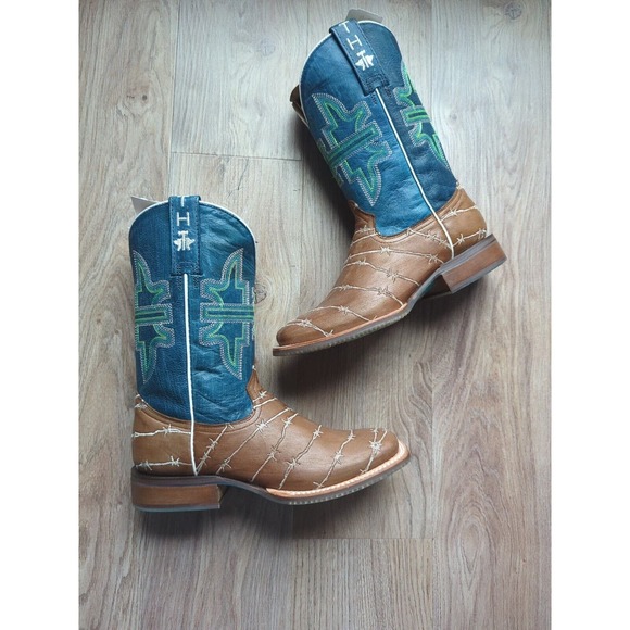 Tin Haul | Shoes | Tin Haul Deja Moo Barbed Wire Bluebrown Leather ...